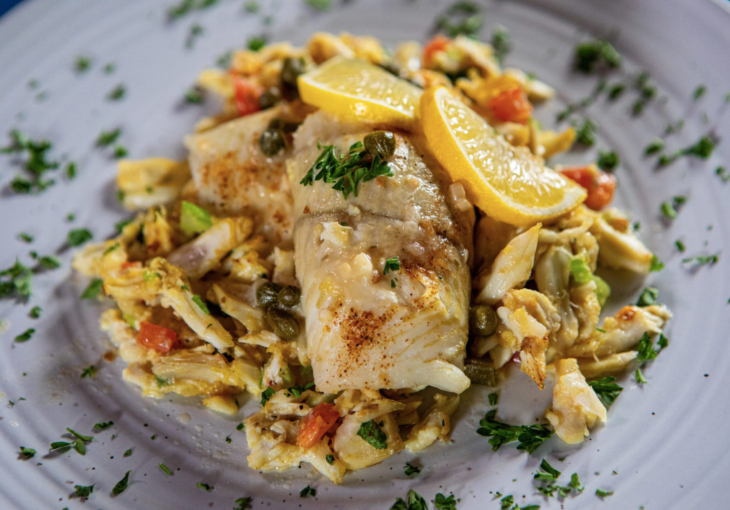 Crab Stuffed Flounder with Lemon Caper Sauce - VeryVera