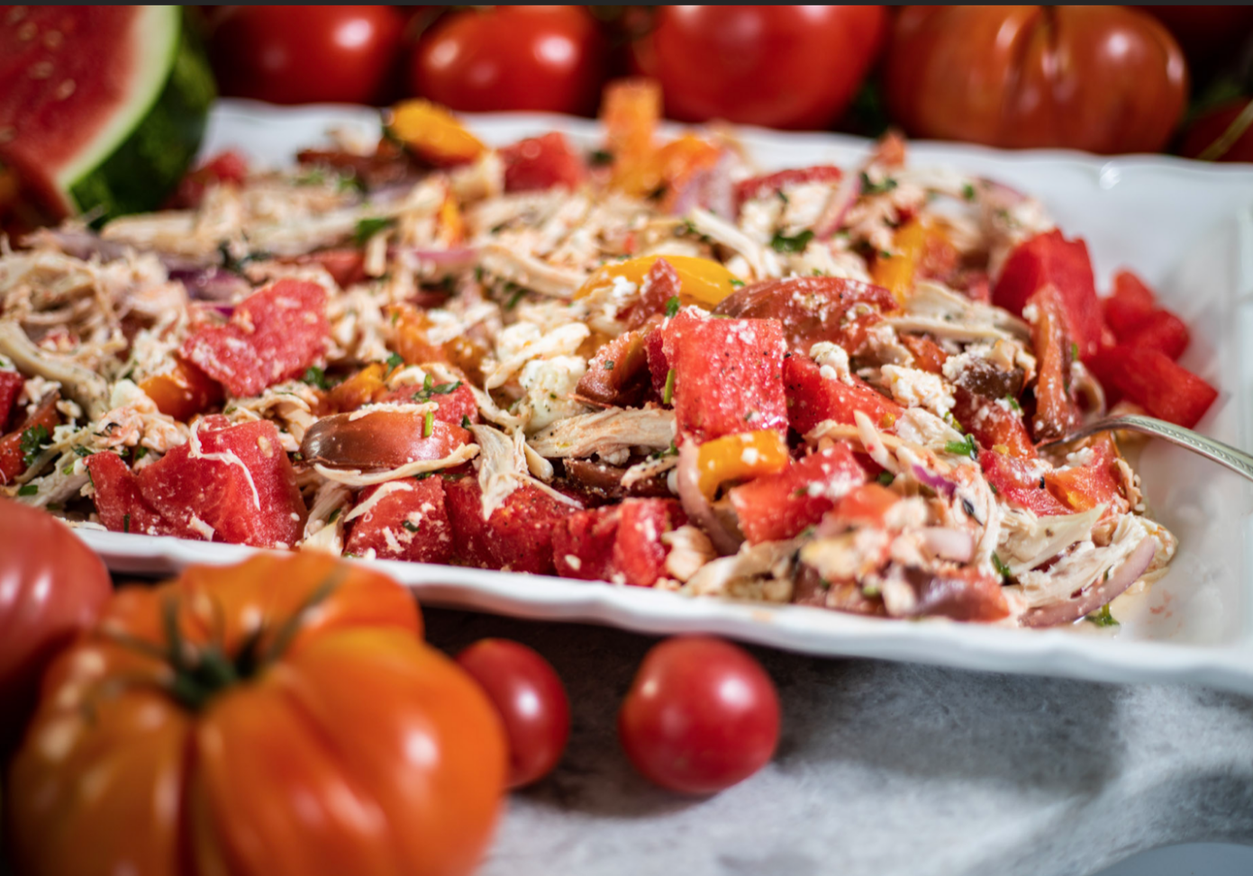 Heirloom Tomato, Watermelon and Chicken Toss - VeryVera